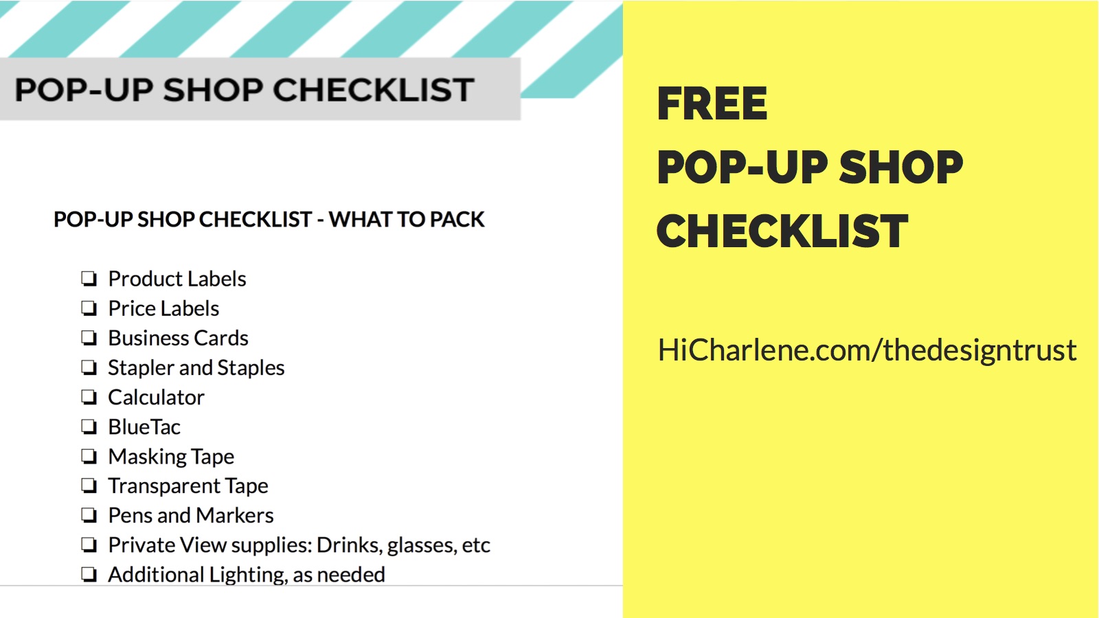 Free Checklist for The Design Trust Business Club webinar – Charlene C Lam